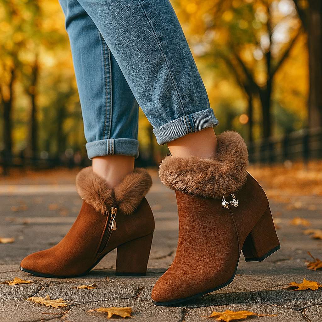 Evelyn Fuzzy Heels – Hudson Hills