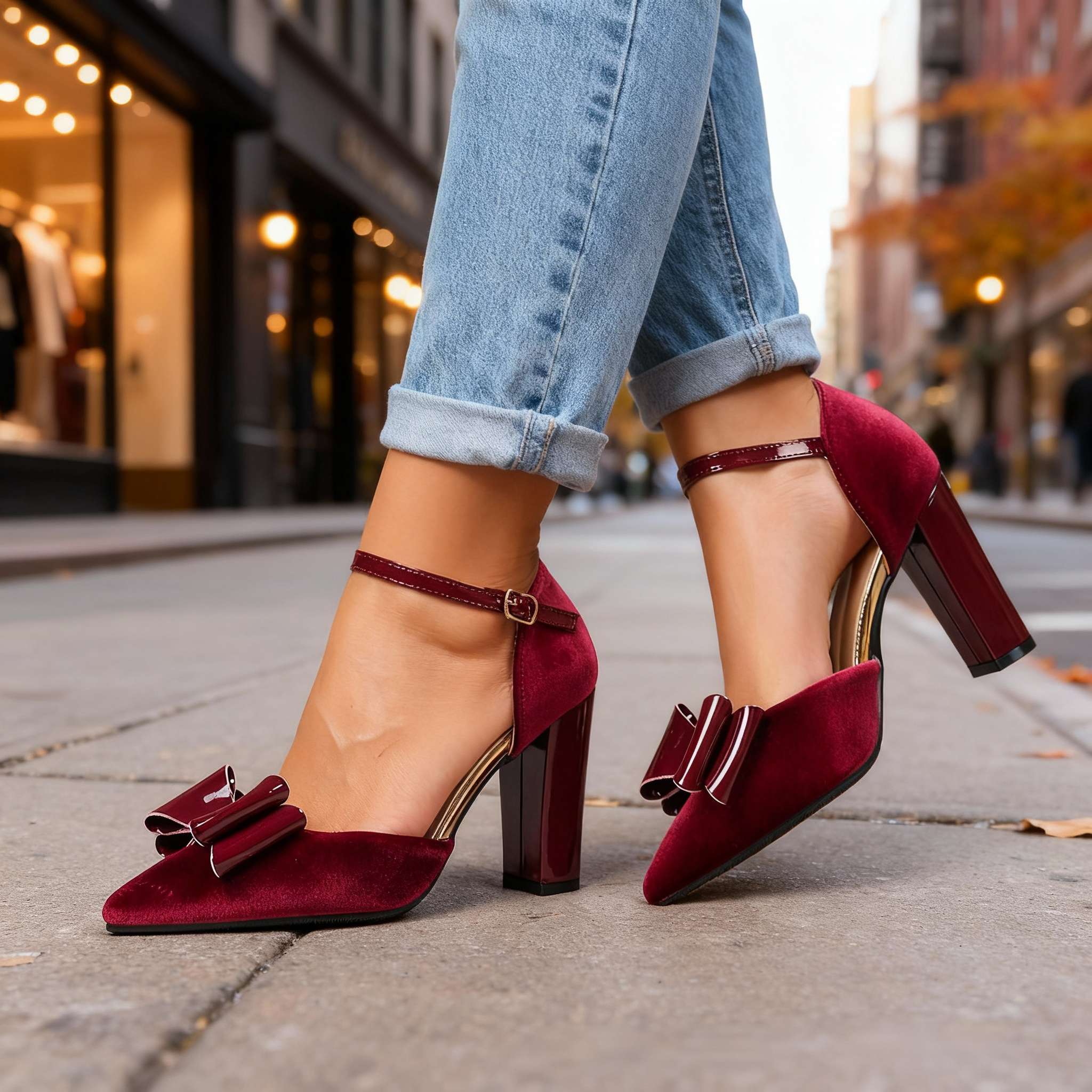 Katherine Velvet Bow Heels – Hudson Hills